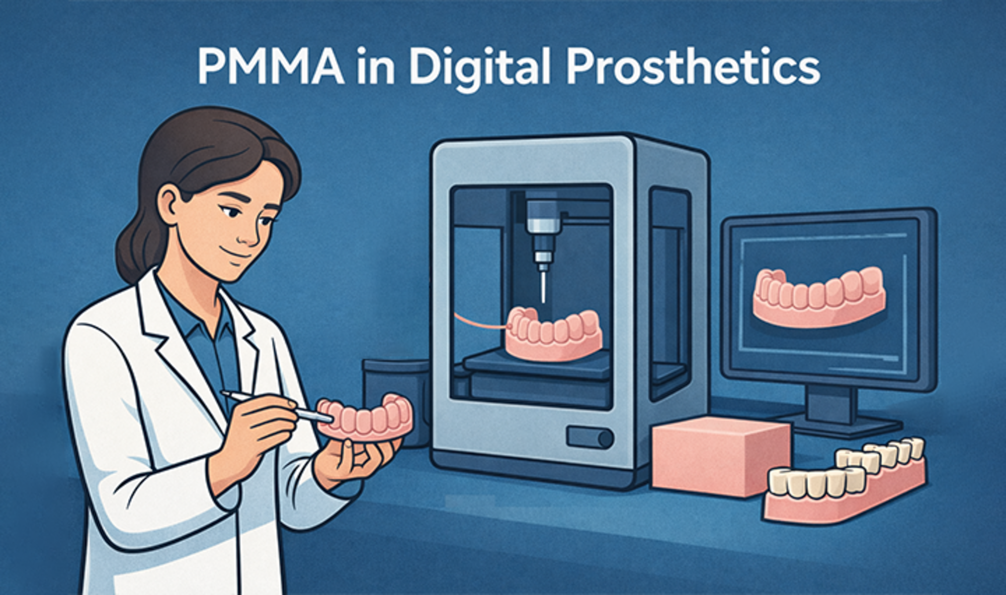 PMMA in digital prosthetics: advantages & indications